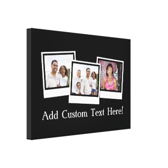 Personalized 3-Photo Snapshot Frames Custom Color Canvas Print | Zazzle