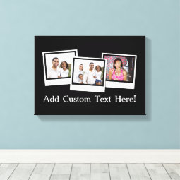 Personalized 3-Photo Snapshot Frames Custom Color Canvas Print | Zazzle
