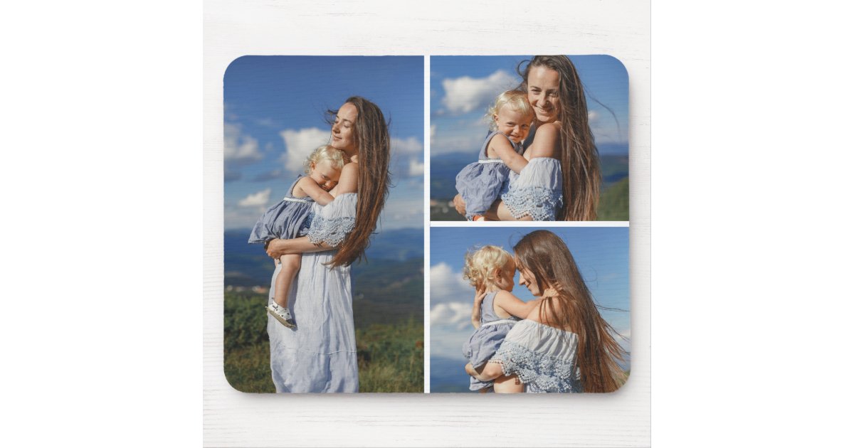 Personalized 3 Photo Template Mousepad | Zazzle