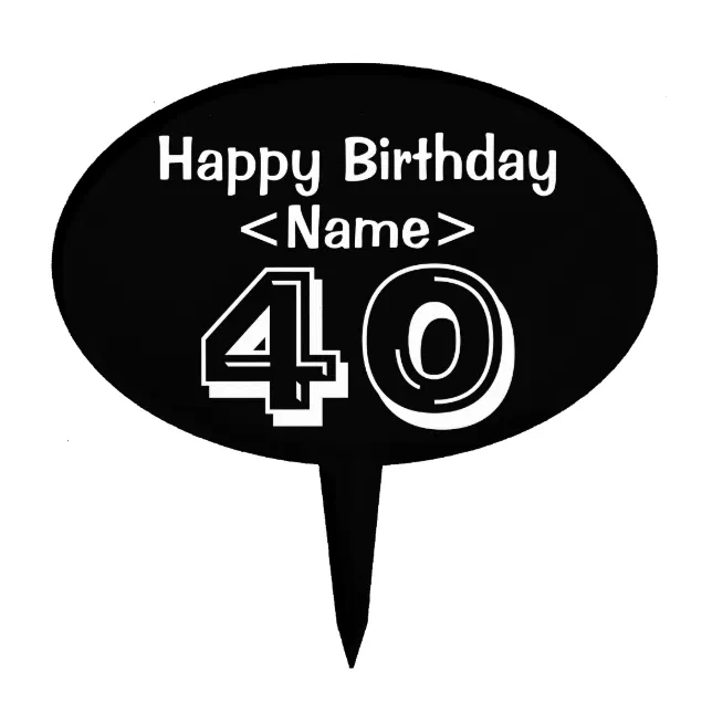 Personalized 40th Birthday Cake Topper Party | Zazzle