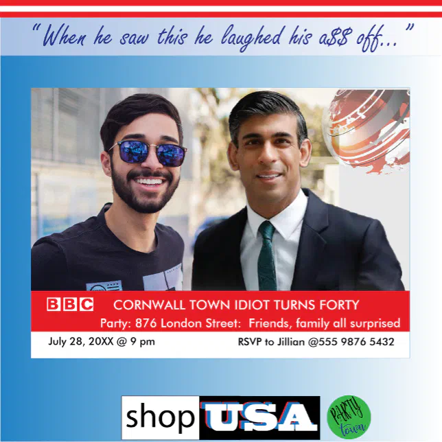 Personalized 40th birthday for men UK Fake News Invitation | Zazzle