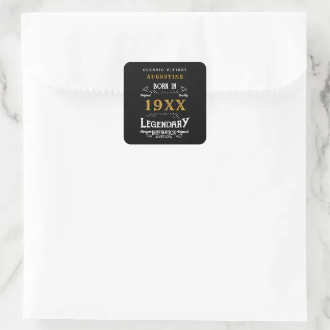 Personalized 40th Birthday Square Sticker | Zazzle