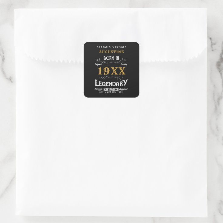Personalized 40th Birthday Square Sticker | Zazzle