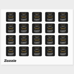 Personalized 40th Birthday Square Sticker | Zazzle