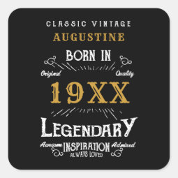 Personalized 40th Birthday Square Sticker | Zazzle