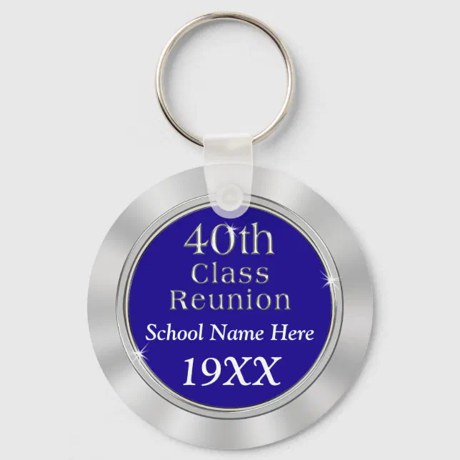 Personalized 40th Class Reunion Gifts, Your Colors Keychain | Zazzle