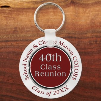 Personalized 40th Class Reunion Gifts, Your Colors Keychain | Zazzle