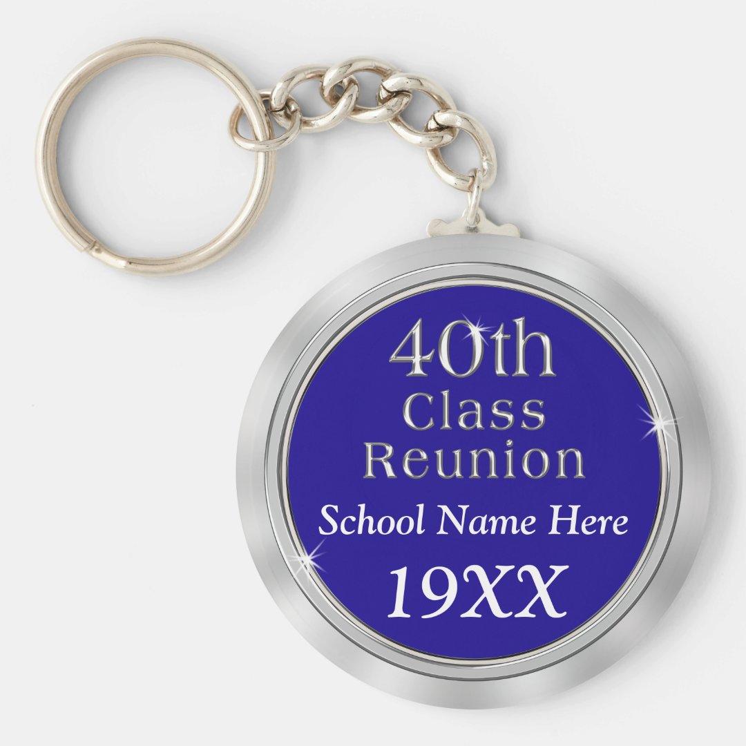 Personalized 40th Class Reunion Gifts, Your Colors Keychain | Zazzle