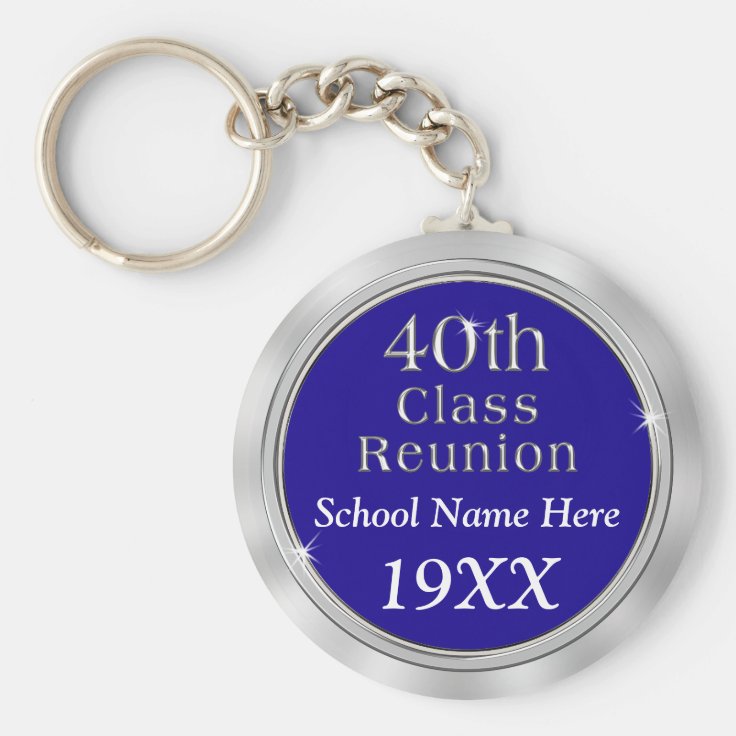 Personalized 40th Class Reunion Gifts, Your Colors Keychain | Zazzle