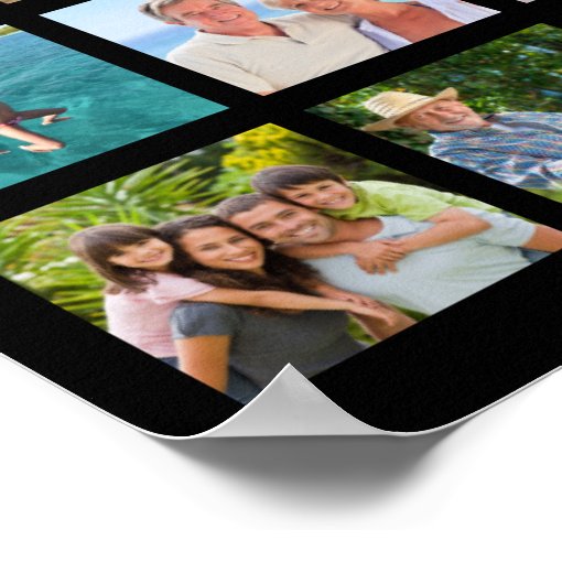 Personalized 45 Photo Collage Custom Color Poster | Zazzle