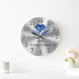 Personalized 45th Wedding Anniversary Gifts, Clock | Zazzle