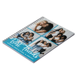 Personalized 4 Photo Collage Best Friends Notebook | Zazzle