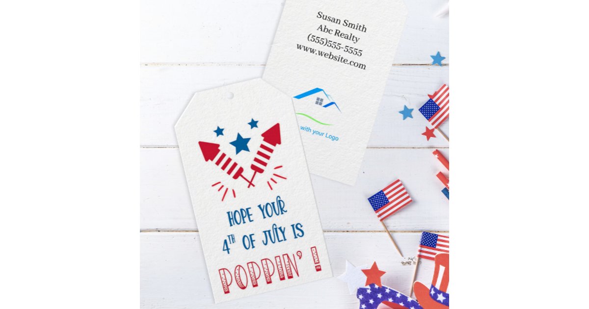 Personalized 4th of July Marketing Gift Tags | Zazzle