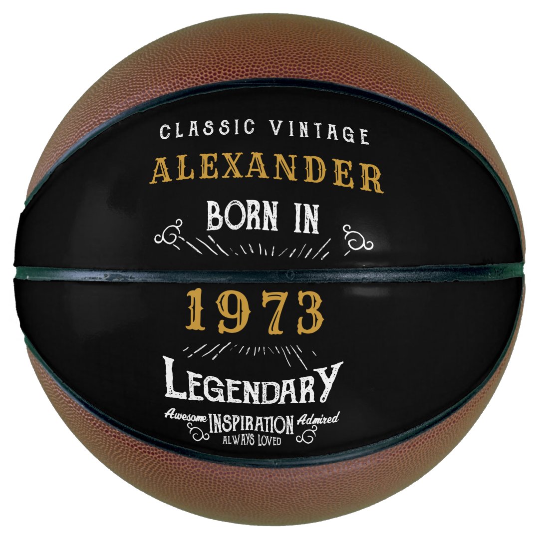 Personalized 50th Birthday 1973 Monogram Legendary Basketball | Zazzle