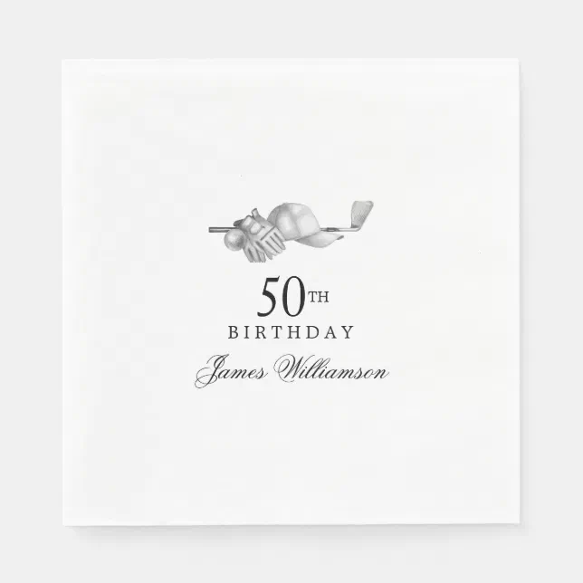 Personalized 50th Birthday Party Golf Theme Napkins | Zazzle