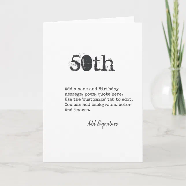 Personalized 50th Birthday Poem, Quote, Saying Card | Zazzle