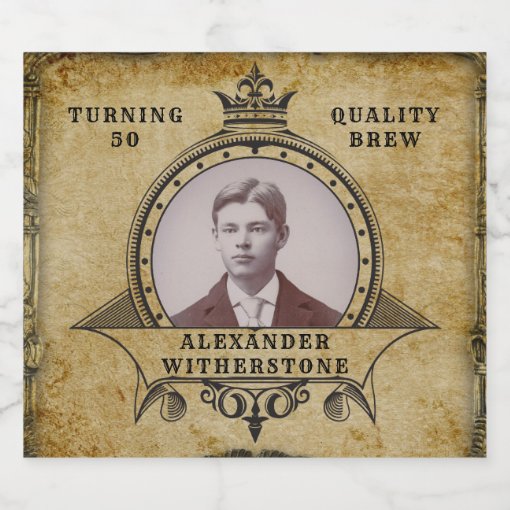 Personalized 50th Birthday Vintage Photo Template Beer Bottle Label ...