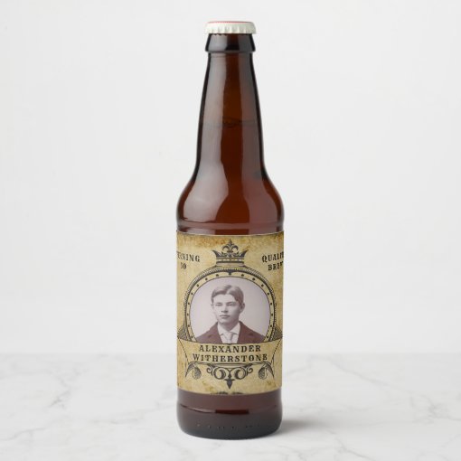 Personalized 50th Birthday Vintage Photo Template Beer Bottle Label ...