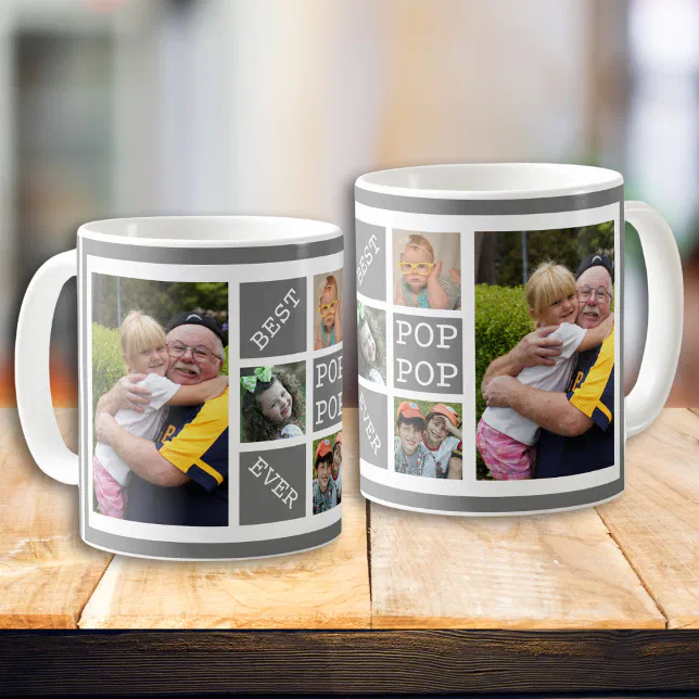Personalized 5 Photo Collage Best Pop Pop Ever Coffee Mug | Zazzle