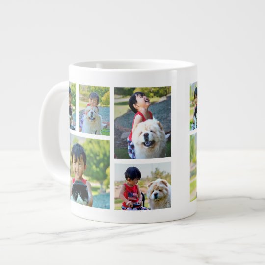 Personalized 5 Photo Color Collage Frames Large Coffee Mug | Zazzle.com