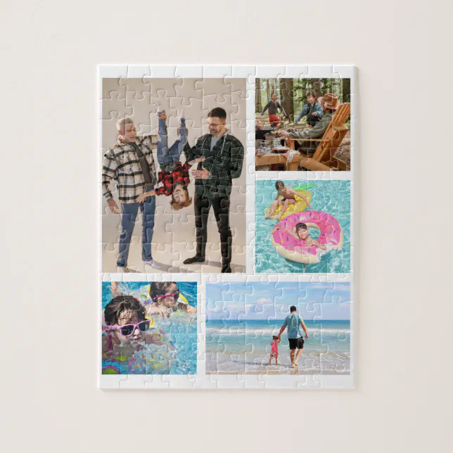 Personalized 5 Photos Gallery Collage Jigsaw Puzzle | Zazzle