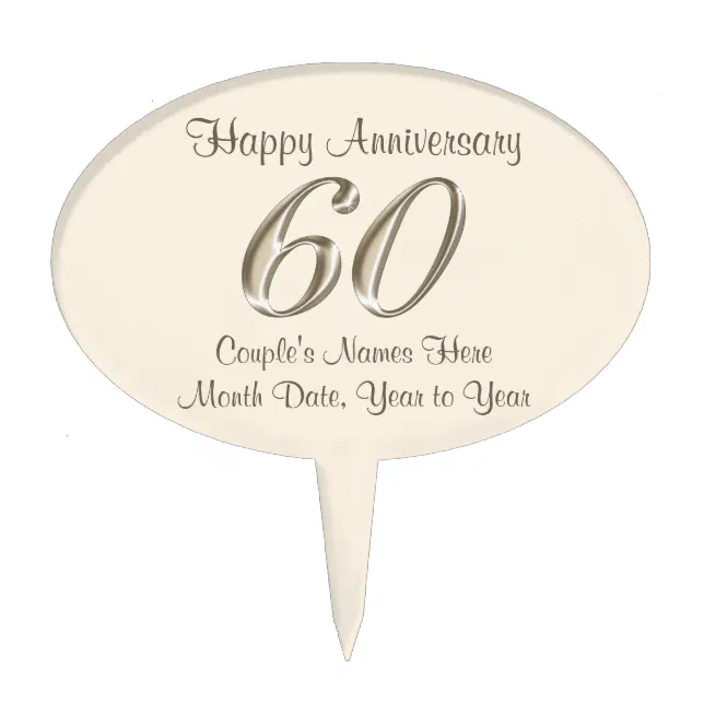 Personalized 60th Anniversary Cake Topper | Zazzle