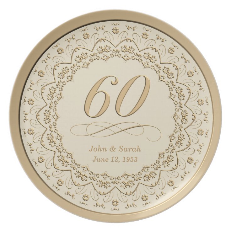 Personalized 60th Anniversary Plate | Zazzle