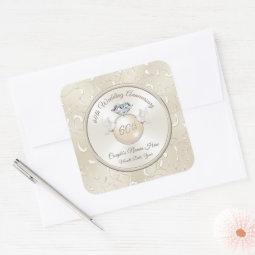 Personalized 60th Anniversary Stickers Your Text | Zazzle