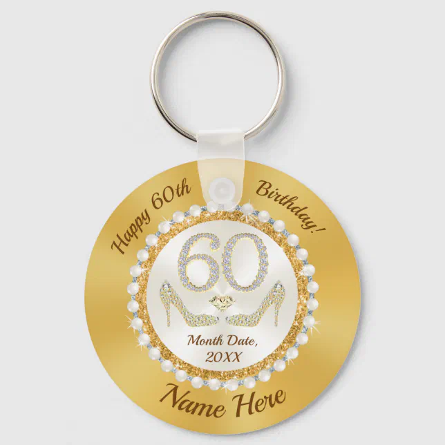 Personalized 60th Birthday Party Favors, CHEAP Keychain | Zazzle