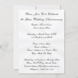 Personalized 60th Wedding Anniversary Invitations | Zazzle