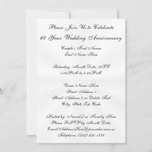 Personalized 60th Wedding Anniversary Invitations | Zazzle