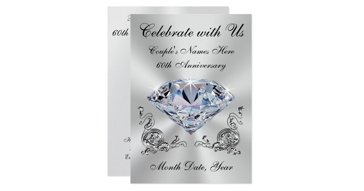 Personalized 60th Wedding Anniversary Invitations | Zazzle.com