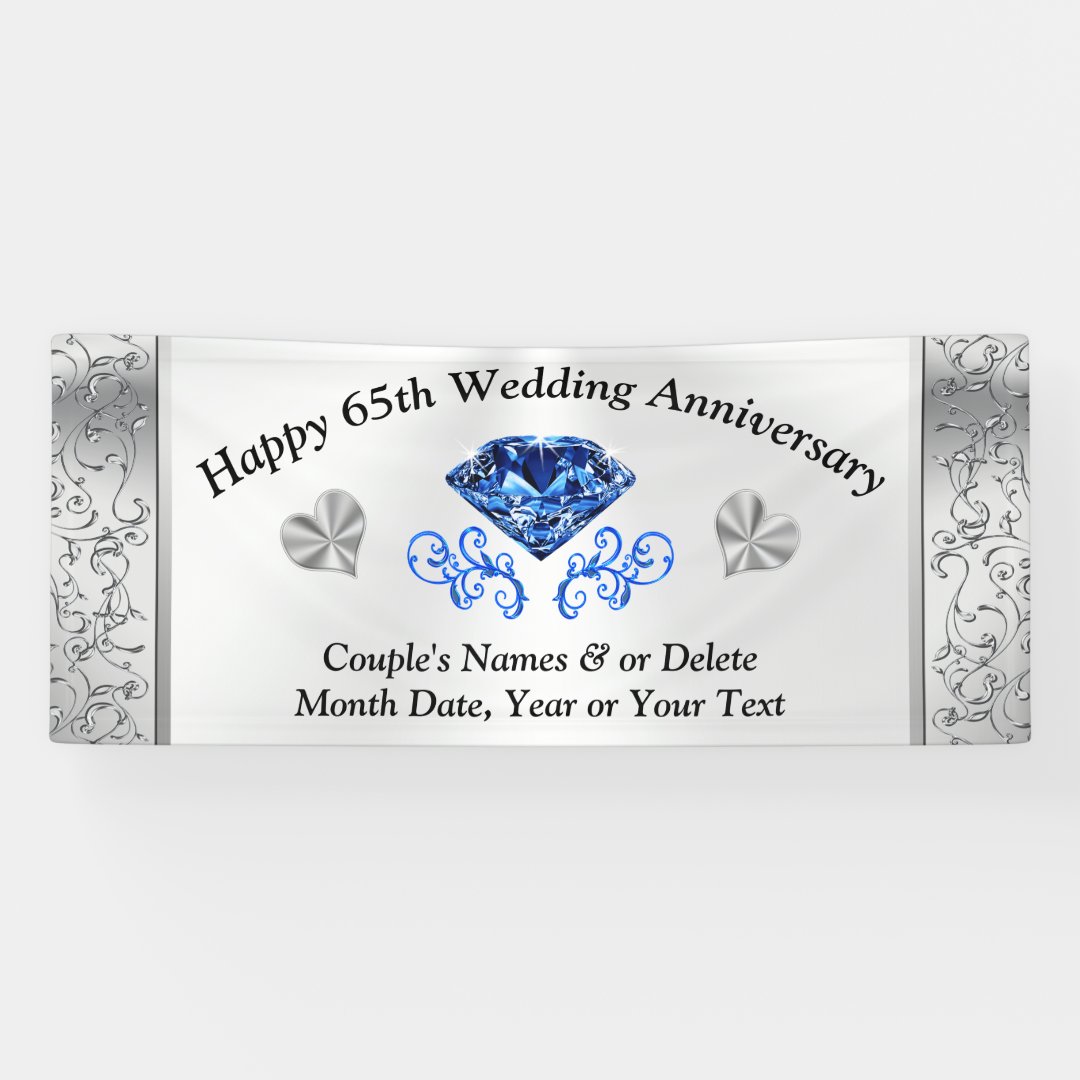 Personalized 65th Wedding Anniversary Banners | Zazzle