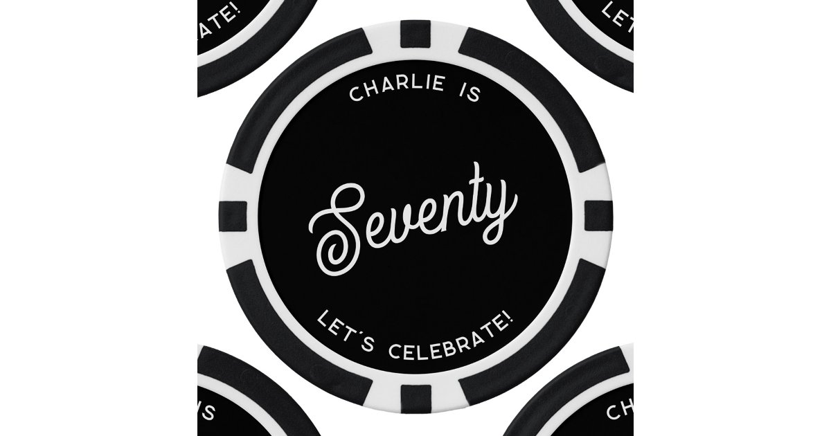 Personalized 70 Seventy Seventieth Birthday Poker Chips | Zazzle