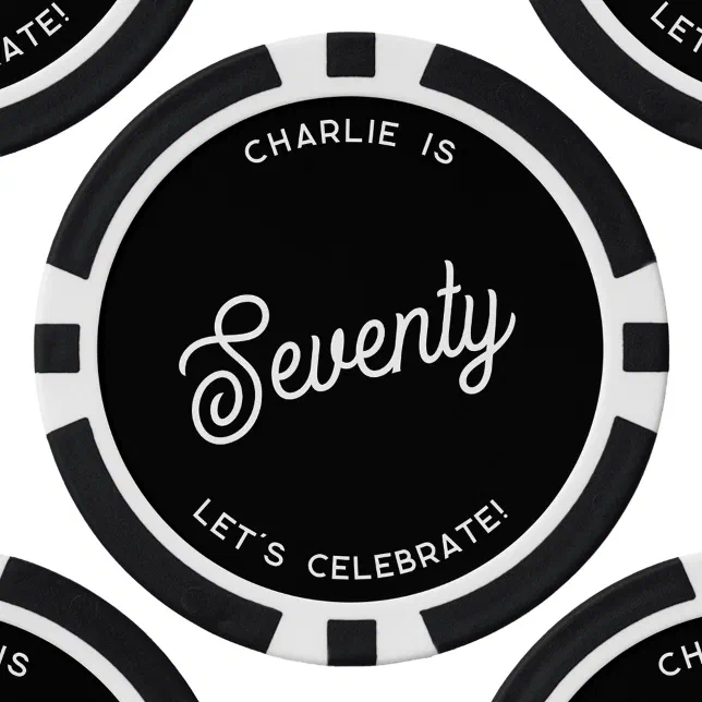 Personalized 70 Seventy Seventieth Birthday Poker Chips | Zazzle