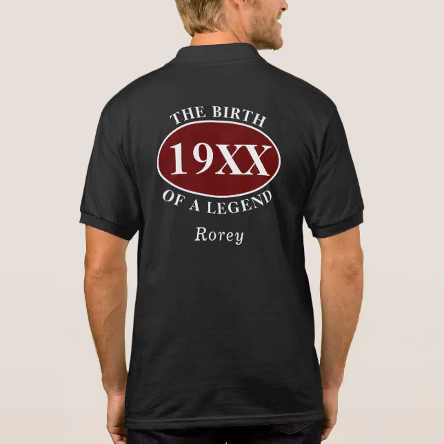 Personalized 70th Birthday Birth Of A Legend Black Polo Shirt | Zazzle