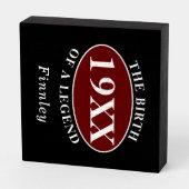 Personalized 70th Birthday Birth Of A Legend Black Wooden Box Sign | Zazzle