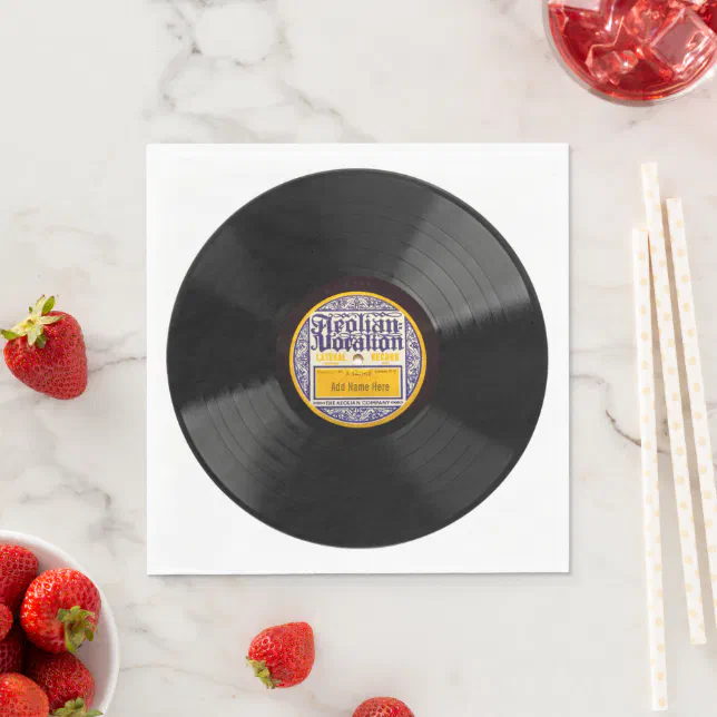 Personalized 78 Vinyl Record Design Paper Napkins | Zazzle