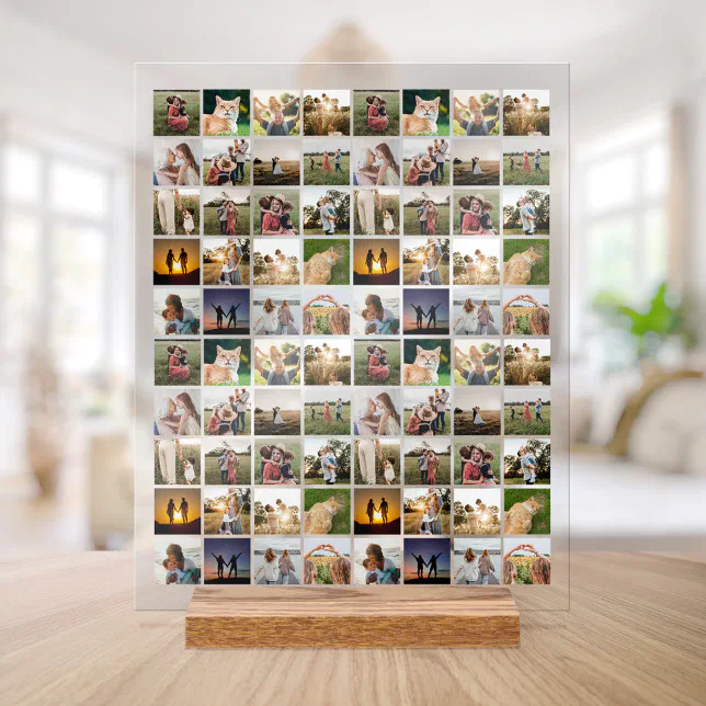 Personalized 80 Photo Collage Acrylic Sign | Zazzle