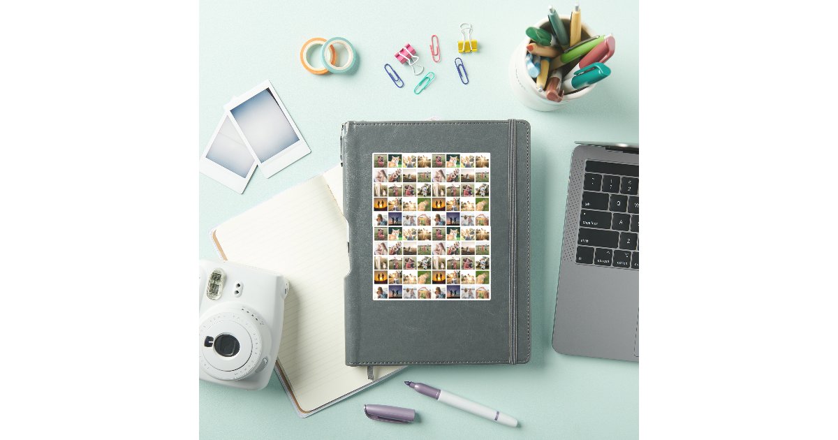 Personalized 80 Photo Collage Sticker | Zazzle