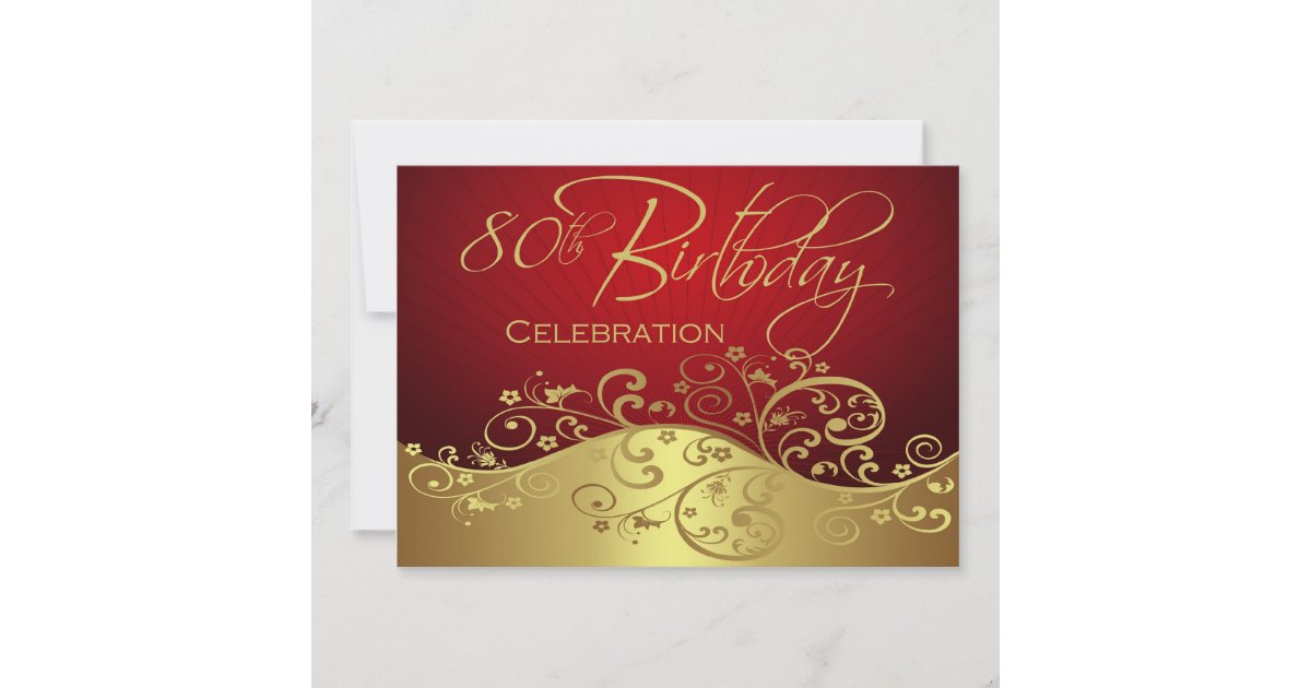 Personalized 80th Birthday Party Invitations | Zazzle
