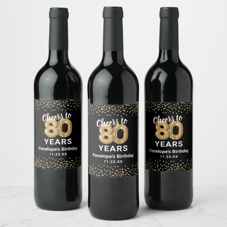 Personalized 80th Birthday Wine Label | Zazzle