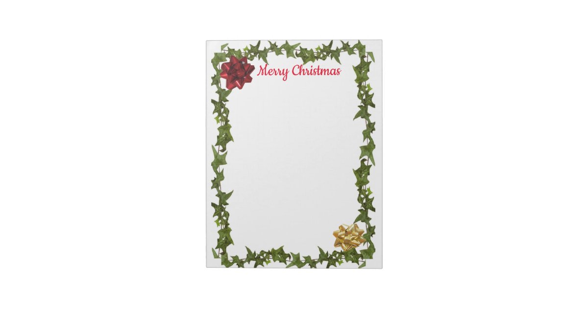 Personalized 8.5 x 11 Christmas Note Pad | Zazzle