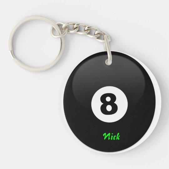 Personalized 8 Ball Billiards Key Chain | Zazzle.com