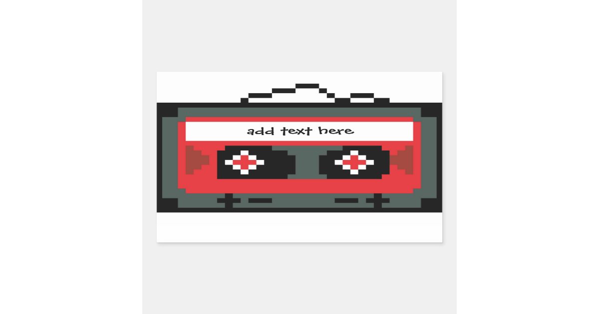 Personalized 8 bit cassette tape stickers | Zazzle