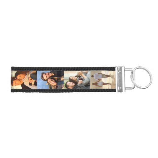 Personalized 8 Photo Collage Wrist Keychain | Zazzle