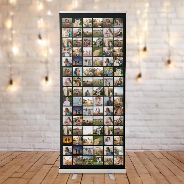 Personalized 90 Photo Collage Retractable Banner | Zazzle