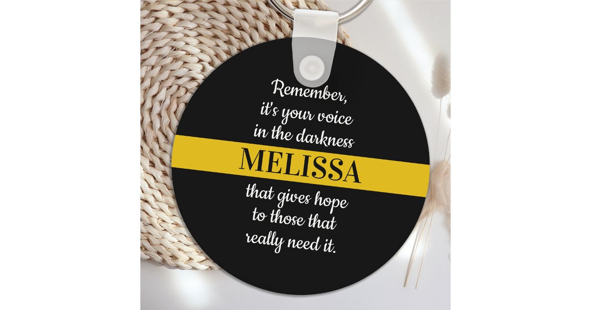 Personalized 911 Dispatcher Thin Gold Line Keychain | Zazzle