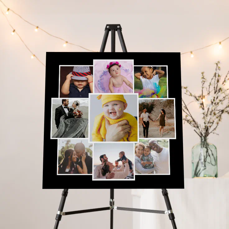 Personalized 9 Photo Collage Foam Board | Zazzle