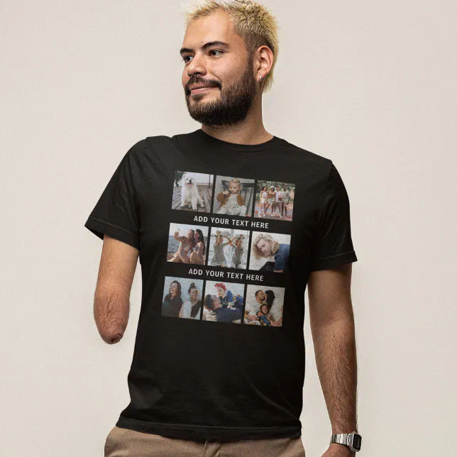Personalized 9 Photo Collage T-Shirt | Zazzle